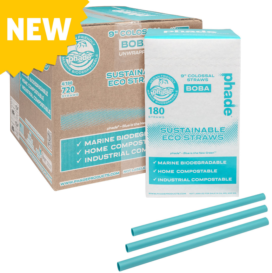 9" Colossal Boba Straw - 720 Count - Phade Products